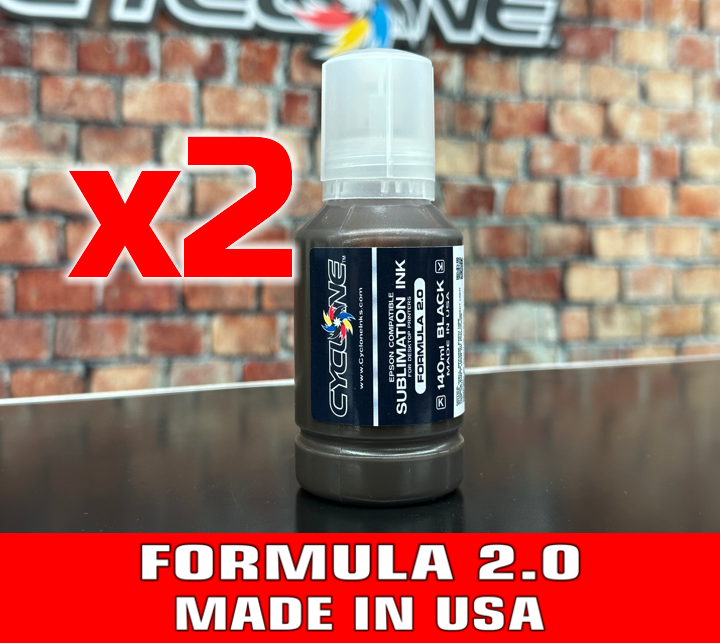 Sublimation Ink for Epson EcoTank (2) 140ml Black Bottles – Cyclone Inks